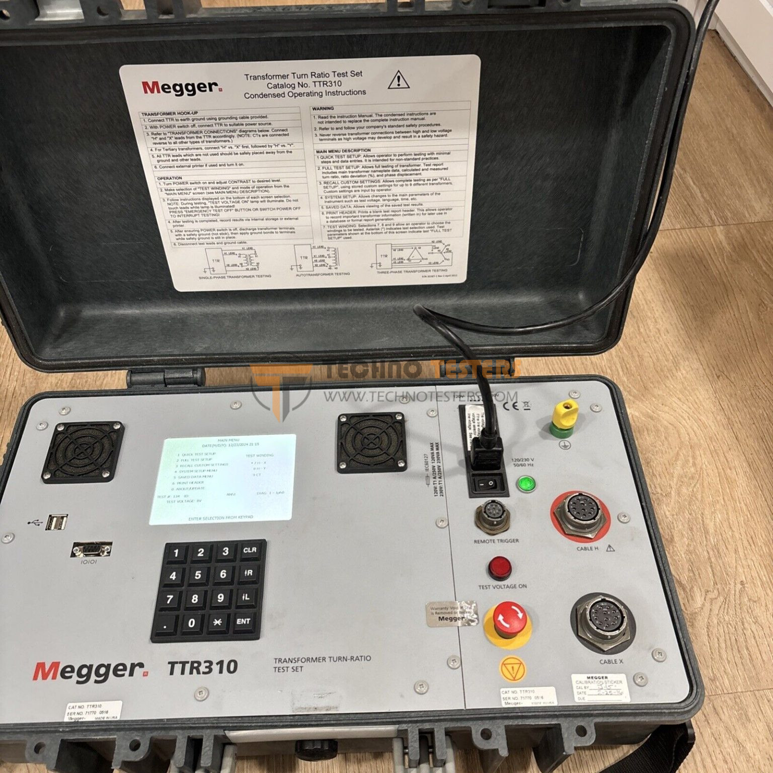 Megger TTR310 Three Phase Transformer Turn Ratio Used Techno Testers